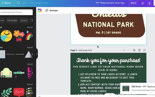 National Park Sign - Camping Theme Decor by Miss Shields Class | TPT