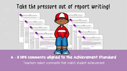 Australian Curriculum Year 4 HPE Report Card Comments by Ideacations