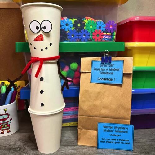 Winter Mystery Maker Missions Snow STEM Challenges and Activities
