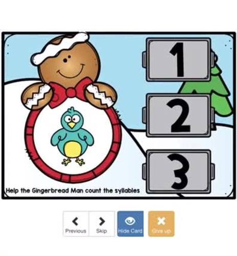 Boom Cards - Gingerbread Syllables by To Teach A Mockingbird | TpT