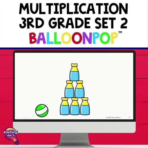 Multiplication BalloonPop™ Digital Review Games Set 2 3rd Grade Math