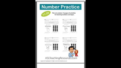 #23NewDeals ASL Numbers Practice 11 - 20 Set (Sign Language) | TPT