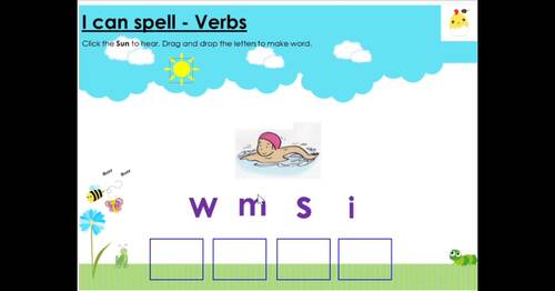 action verb recognition | spell the verb | Boom Cards by Chirp Chirp ...