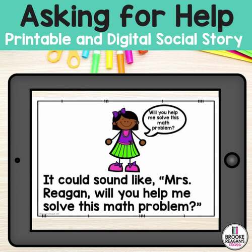 Social Story: Asking For Help by Brooke Reagan | TPT