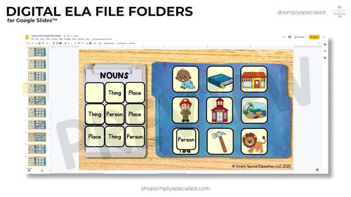 Simple ELA File Folders Bundle (Digital File Folders for Special Education)