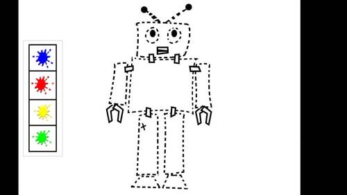 Craft Trace Coloring ROBOTS by Words Aside | TPT