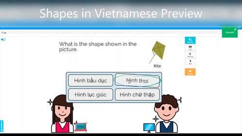 SHAPES Vietnamese Distance Learning | SHAPES Vietnamese BOOM Card Shapes