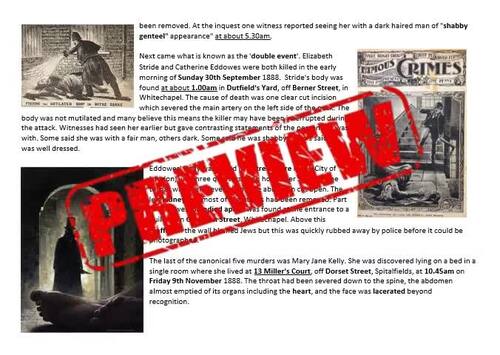 Who was Jack the Ripper? by Dan's History Highway | TPT