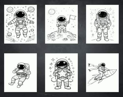 Cute Astronaut Coloring Pages – Space Adventures Await | TPT