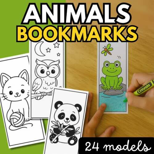 Animal Coloring Bookmarks for Kids | Cute Printable Animal Craft | Farm ...