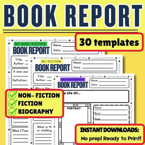Book Report Templates, Reading Response Sheets, Book Review, Graphic ...