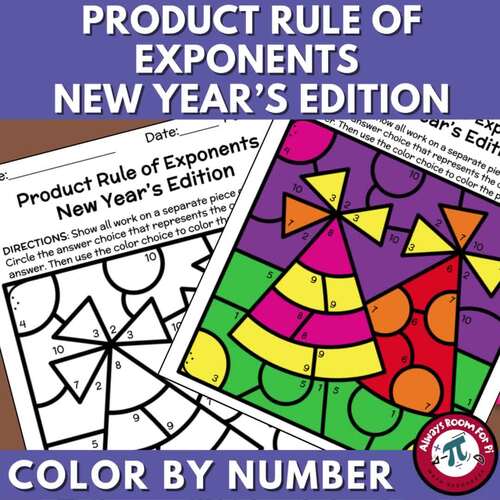 Algebra 1 Exponent Rules New Years Edition Color By Number A.11B