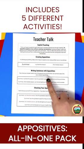 All-In-One Appositives Pack - 5 Engaging Language Activities | TPT