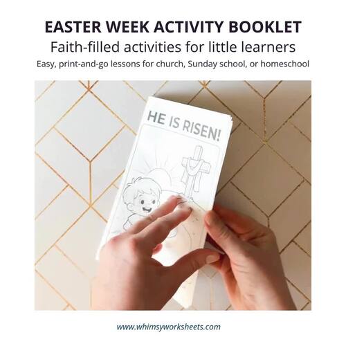 Easter Week Activity Booklet for Kids | Holy Week Printable Mini Church ...