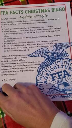 Christmas FFA Facts BINGO | Middle and High School | FFA History Dates
