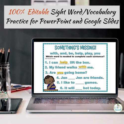 Vocabulary Editable Presentations for PowerPoint and Google Slides