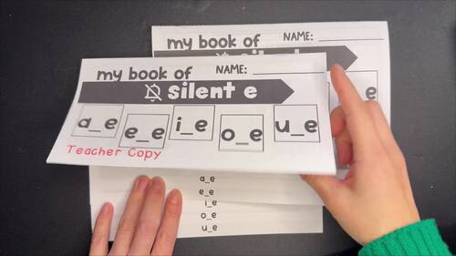 VCE silent E Foldable Book | K-3 Orthographic Mapping Worksheet Phonics ...