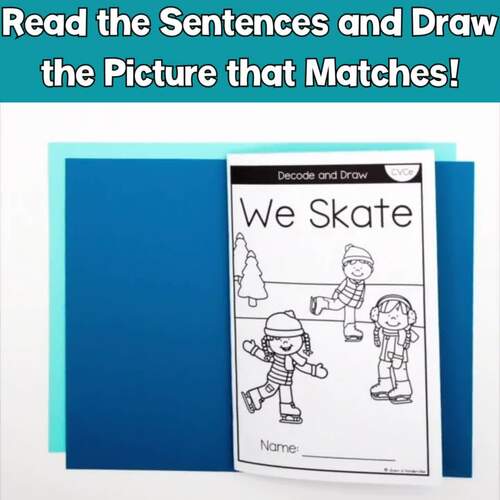 *HALF OFF* Winter Decodable Readers CVCe Words Directed Drawing Books ...