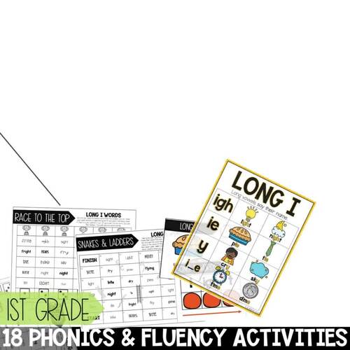 Long I Vowel Teams Worksheets, Activities & Games 1st Grade Phonics or ...