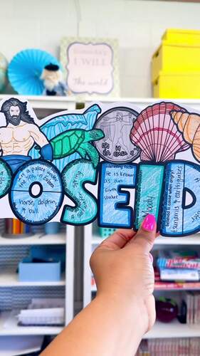 Poseidon Greek Mythology Gods Craft Project, Coloring Page, Ancient ...