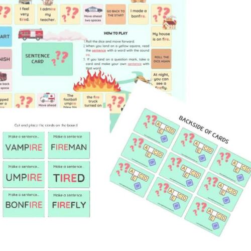 Decodable Words Phonics /ire/ Board Game ESL CVC Assessment | TPT