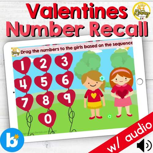 Valentines Number Recall Auditory Sequential Memory Boom Cards by ...