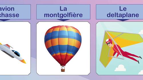 FRENCH "Transport" Vocabulary Large wall Posters (Les moyens de Transport).