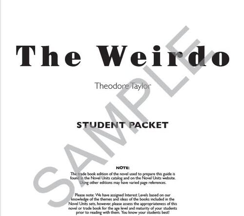 The Weirdo Novel Units® Student Packet Novel Study | TPT