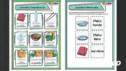 Spanish Worksheets for the Kitchen Vocabulary by Kids' Club Spanish