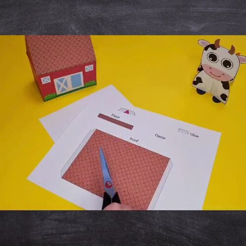 3D Farmhouse Craft Activity. Art Project by Kids to the Moon | TPT