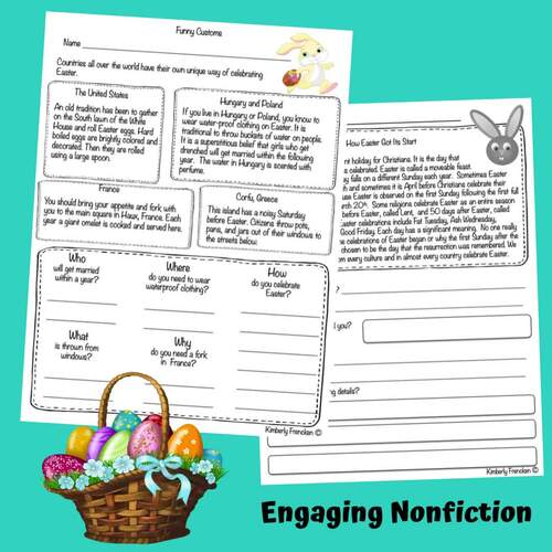 Easter Nonfiction Reading Comprehension Passages by Chocolate 4 Teachers