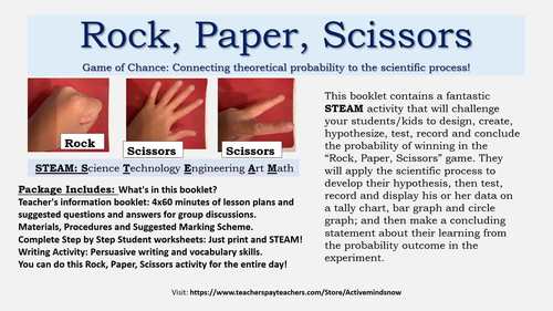 Rock, Paper, Scissors: Probability Game of chance. by activemindsnow