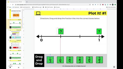 3rd Grade Comparing Fractions | Digital Centers | Google Classroom™