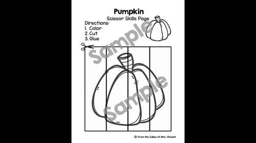 Pumpkin Scissor Skill Cutting Practice - 2 Variations by From the Cubby