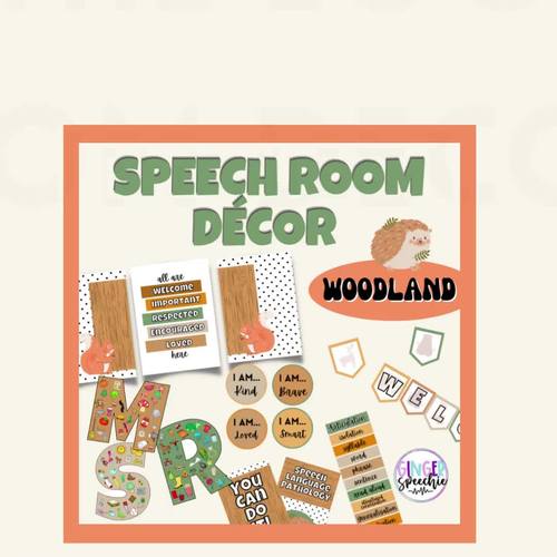 Woodland Color Theme Speech Sound Wall | Forest Camping Theme | Digital ...