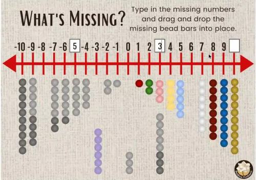 Integers on the Number Line Boom Cards - Digital Montessori Signed Numbers