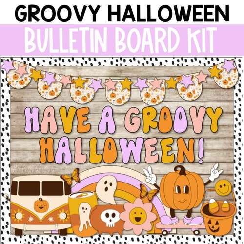 Groovy Halloween Bulletin Board Kit / Retro Halloween Decor | TPT