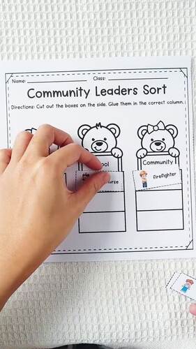 Community Leaders Sorting Activity Worksheet – Fun Cut and Paste Activity