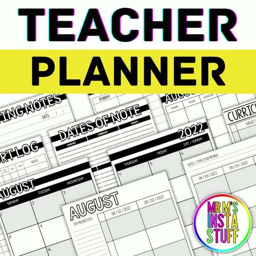 Editable Teacher Binder | Teacher Planner 2022-2023 | Yearly Updates