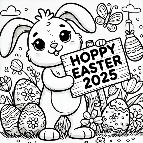 Coloring page ( Hoppy Easter 2025) by Mrs.EmilyBrown | TPT