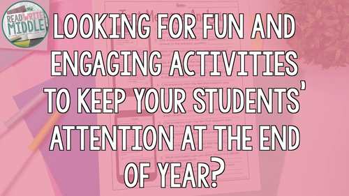 End of the Year ELA Activities Reading After State Testing Activities