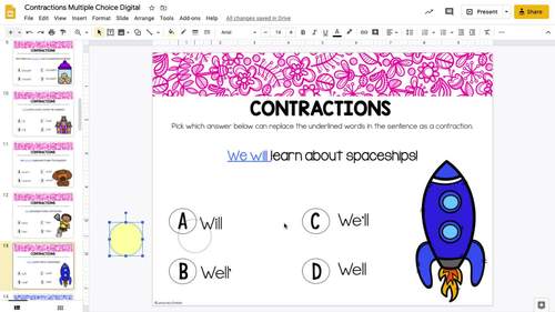 Contractions in Sentences Digital Activity | Distance Learning Google ...