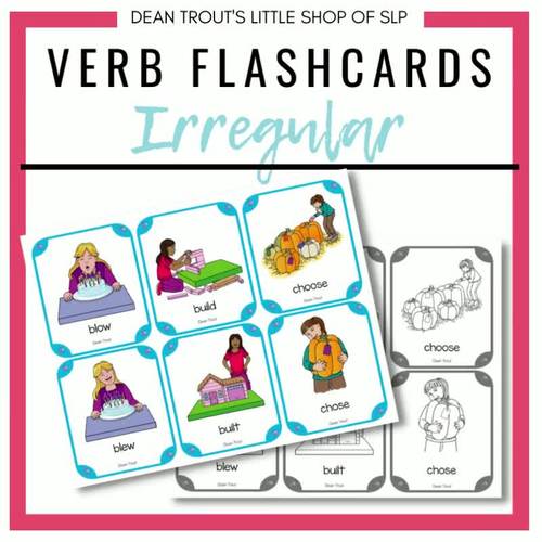 Irregular Verb Flashcards, Present & Past Tense, Speech Therapy Grades ...
