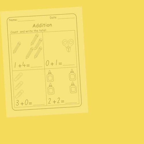 Back to School Addition Within 10 Worksheets | School Supplies Math ...