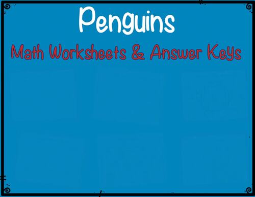 Penguin Themed Kindergarten ELA and Math Worksheets | TPT