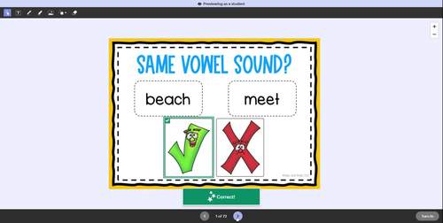Vowel Sounds - Phonics Sort | Printable & Easel Self-Checking Activity