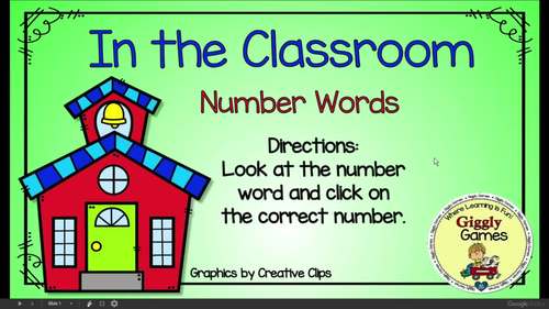 Giggly Games In the Classroom Number Words GOOGLE SLIDES Distance Learning