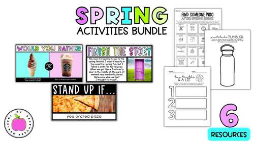 Spring Activities and Games Bundle by KJ Inspired Resources | TPT