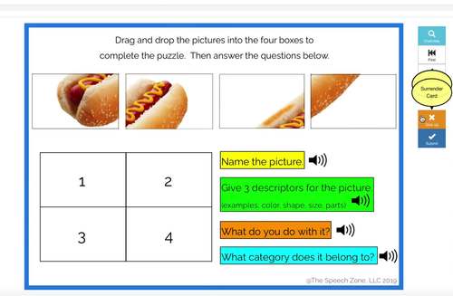 Boom Cards Describing Picture Puzzles Digital No Print by The Speech Zone