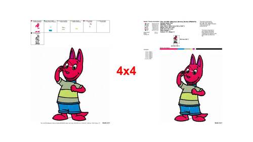 Pink Austin Backyardigans character saluting pose embroidery designs ...